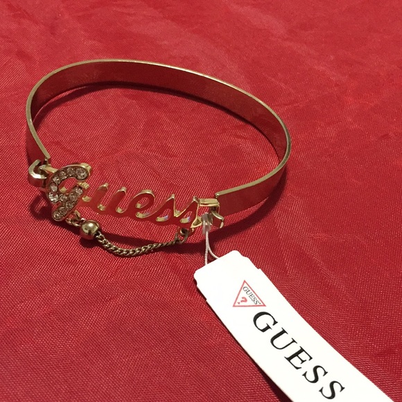 Guess | Jewelry | Guess Womens Bracelet Gold Tone With Guess Logo ...